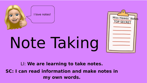 Reading Note Taking Teaching Resources