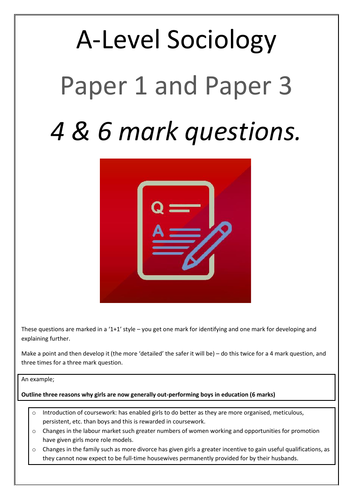 Exam Question Pack For Aqa Sociology Teaching Resources