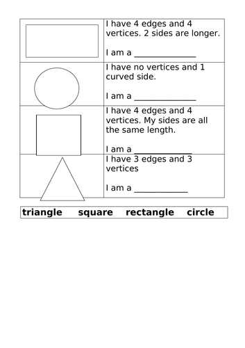 2D shapes properties | Teaching Resources