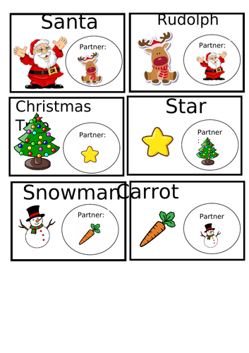 Partner Cards - Holiday Occasions | Teaching Resources