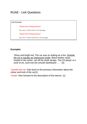 N5 / Higher RUAE Link Questions | Teaching Resources