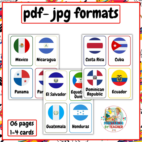 National Hispanic Heritage Month Flashcards | Hispanic Countries Flash ...