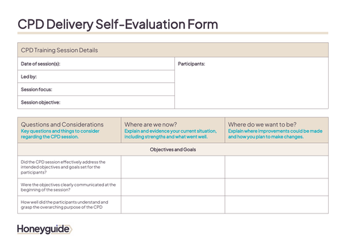 CPD evaluation forms | Teaching Resources