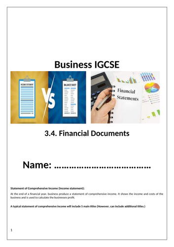 Financial Documents (Business) | Teaching Resources Financial Documents (Business) | Teaching Resources