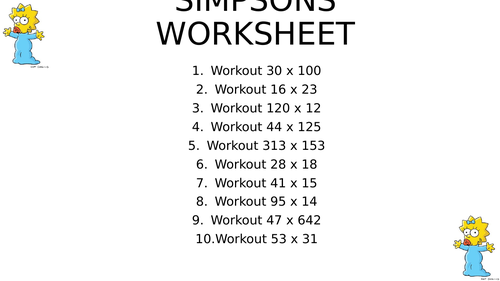 Simpsons worksheet 7 | Teaching Resources
