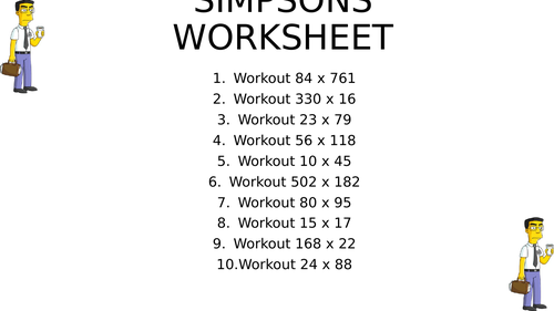 Simpsons worksheet 9 | Teaching Resources