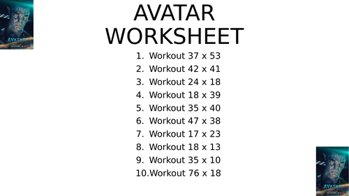 Avatar worksheet 12 | Teaching Resources
