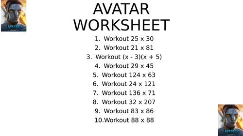 Avatar worksheet 6 | Teaching Resources