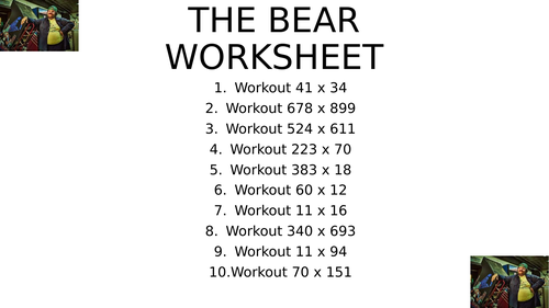 The bear worksheet 1 | Teaching Resources