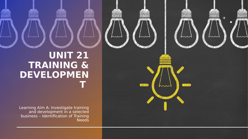 Unit 21 Training And Development Teaching Resources