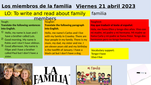 Los miembros de la familia | Teaching Resources