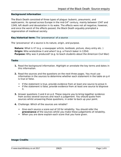 The Black Death - Medieval Medicine | Teaching Resources