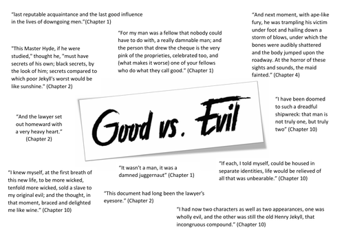 Jekyll and Hyde Key Quotations | Teaching Resources