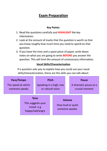 GCSE Exam Preparation Resource- Eduqas | Teaching Resources