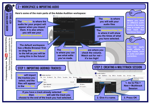 2 - Workspace & Importing Audio [Adobe Audition Key Skills] | Teaching ...