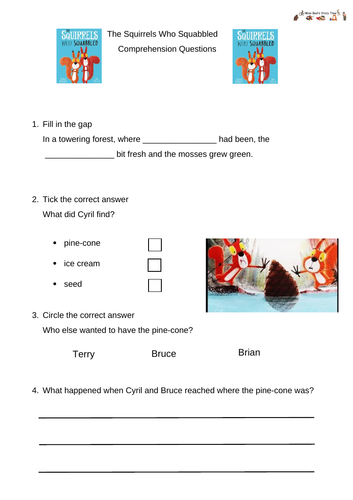 The Squirrels Who Squabbled - Comprehension | Teaching Resources