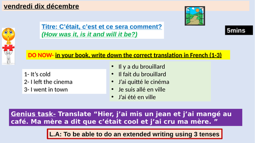 Theme 1 French_ Past present and future practice | Teaching Resources