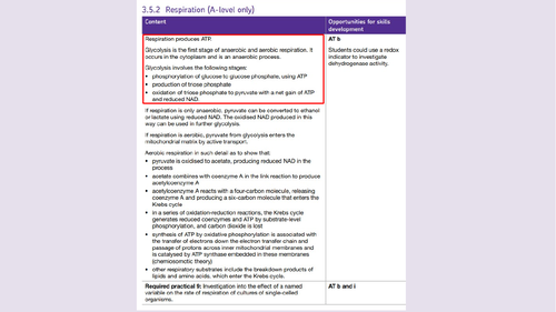 AQA A level Respiration | Teaching Resources