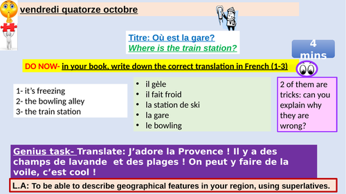 Theme 2_Ma ville + Directions_Foundation | Teaching Resources
