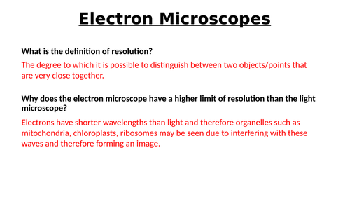 A-Level AQA Biology - Electron Microscope | Teaching Resources A-Level AQA Biology - Electron Microscope | Teaching Resources