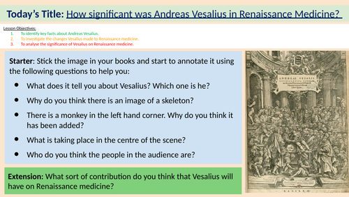 Renaissance Medicine - Vesalius | Teaching Resources