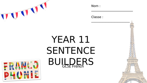 GCSE French - Edexcel - Sentence Builders | Teaching Resources
