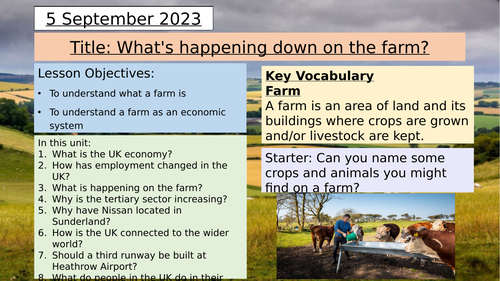 3. Farming and agriculture in the UK (KS3) | Teaching Resources
