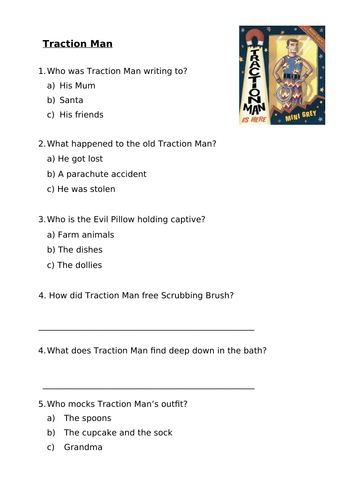 Traction Man Reading Comprehension | Teaching Resources