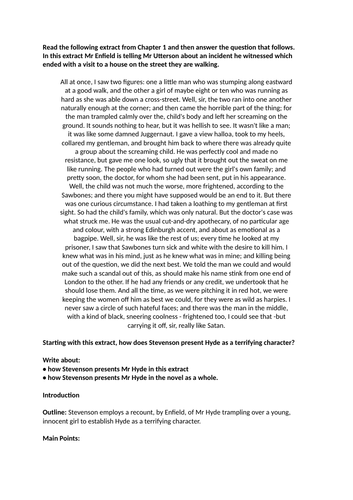 Dr Jekyll and Mr Hyde Essay Plans GCSE English Literature (Characters ...