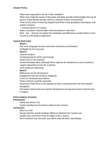 how to answer an unseen poetry question (A level English lit ...
