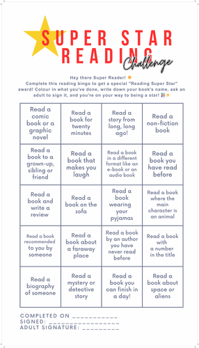 Reading Challenge Bingo | Teaching Resources