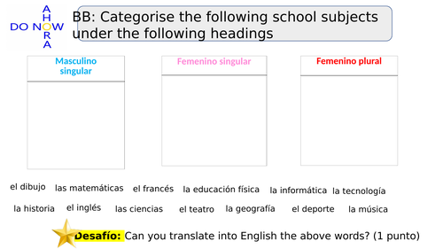 Las asignaturas y dar opiniones | Teaching Resources