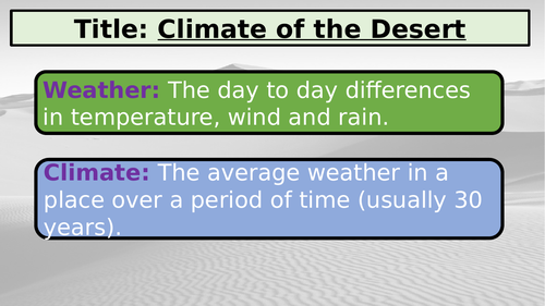 KS3: Exploring Your World: L10: Desert Climate Graphs | Teaching Resources
