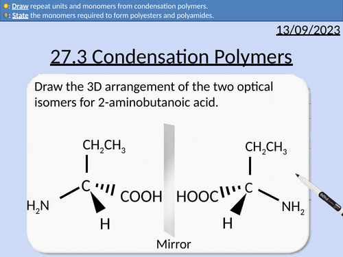 A level Chemistry: Condensation Polymers | Teaching Resources