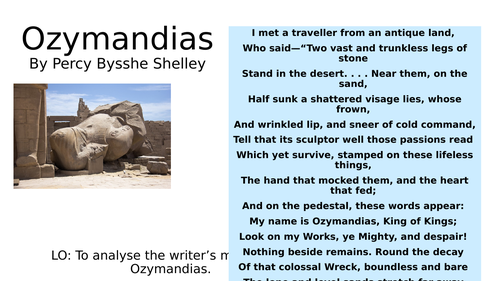 Ozymandias Lesson KS3 Resource | Teaching Resources