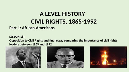 A LEVEL CIVIL RIGHTS PART 1 AFRICAN AMERICANS LESSON 18 OPPOSITION 1965 ...