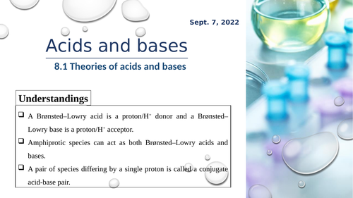 Topic 8 : Acids and bases (IB) | Teaching Resources