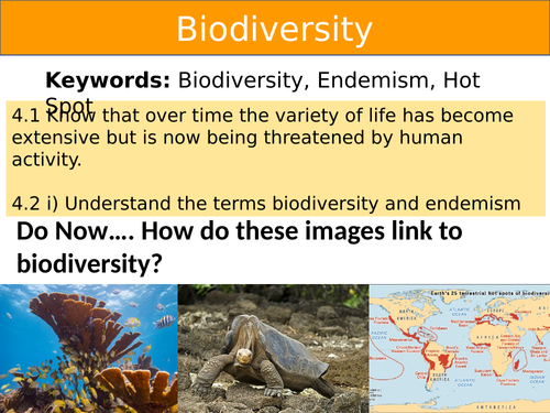 SNAB Topic 4 Biodiversity L1 | Teaching Resources