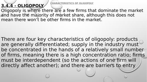 Microeconomics Market Structures Oligopoly - Edexcel Theme 3 | Teaching ...