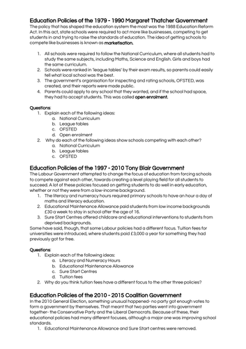GCSE Sociology: Education Policies | Teaching Resources GCSE Sociology: Education Policies | Teaching Resources
