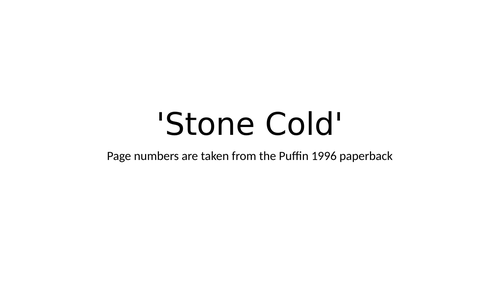 'Stone Cold' activities | Teaching Resources