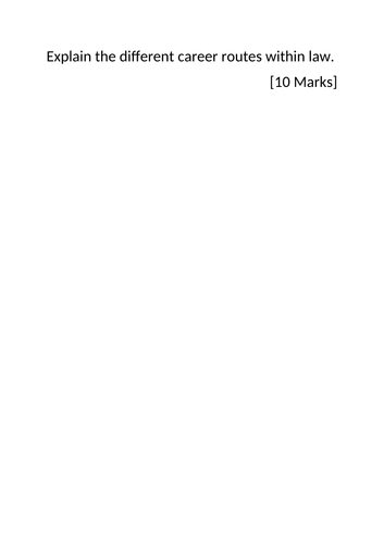 A-Level Law: Eduqas ELS 10 Mark Question + Model + Answer - Legal ...