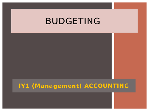 Budgeting | Teaching Resources Budgeting | Teaching Resources