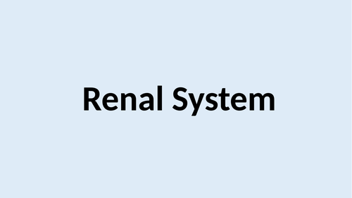 T level Health/HCS renal system | Teaching Resources