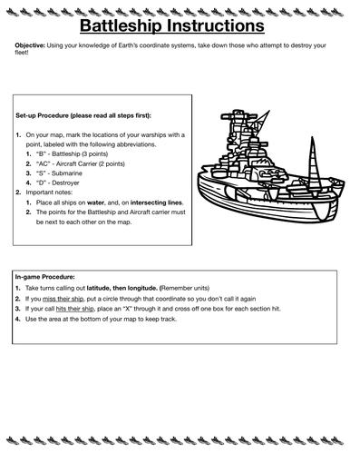 Latitude/Longitude Battleship | Teaching Resources