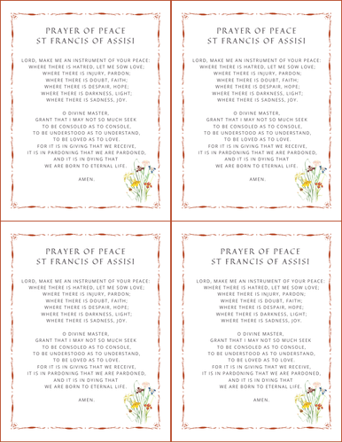 St Francis - Assisi - Prayer Cards - Catholic- Saints-Confirmation -Peace Prayer | Teaching ...