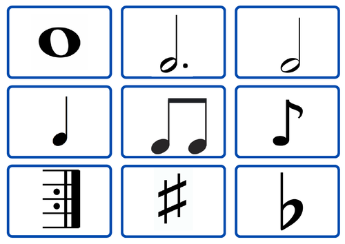 Music Notes and Symbols Dominoes, match up cards and flash cards ...