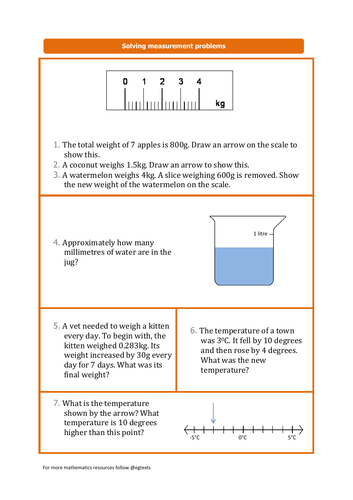 Metric Measures Word Problems | Teaching Resources