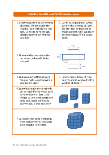 Volume Word Problems | Teaching Resources Volume Word Problems | Teaching Resources