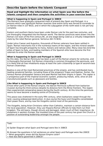 Islamic Invasion of Spain L1 | Teaching Resources